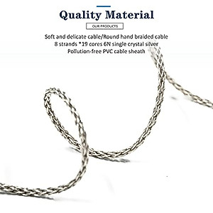 GUCraftsman 6N Single Crystal Silver Upgrade Cable 3.5mm/4.4mm/4Pin XLR Headphone Cable for HIFIMAN SUSVARA Ananda Arya SUNDARA Edition XS HE1000se HE5se HE6se (4.4mm Plug, Two 3.5mm)