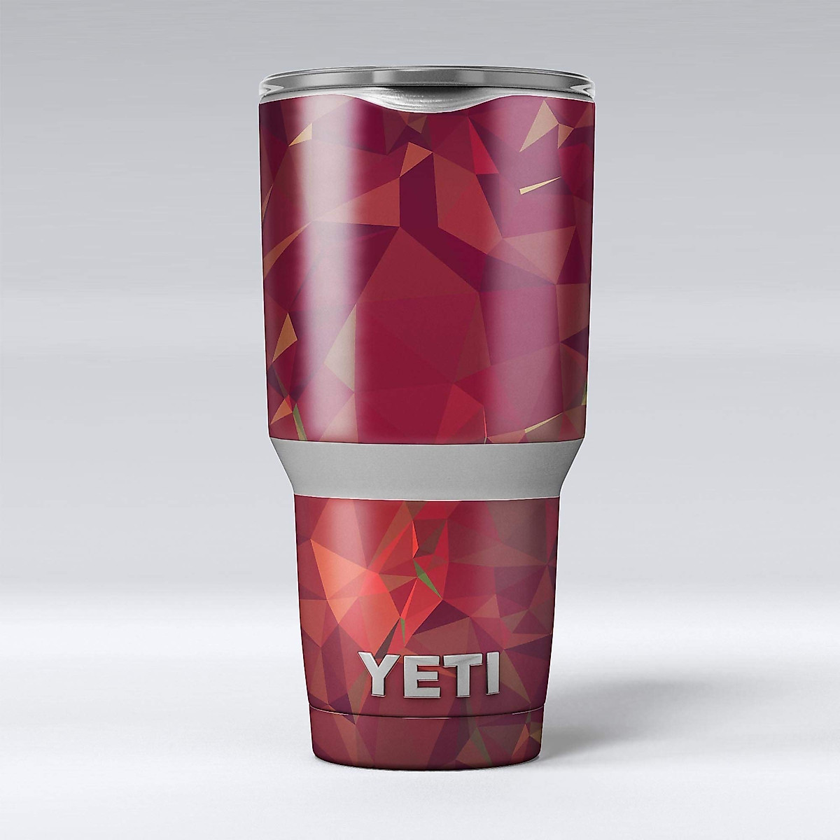Design Skinz Red Geometric V2 - Skin Decal Vinyl Wrap Kit Compatible with The Yeti Rambler Cooler Tumbler Cups
