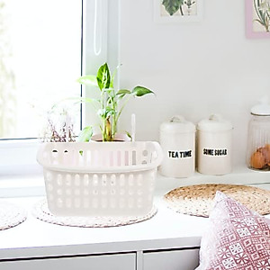 Zerodeko 3Pcs Plastic Hanging Shower Baskets, Waterproof Shower Caddy with Hooks, Storage Hanger Baskets Bathroom Sundries Holders Kitchen Cabinet Organizer Basket