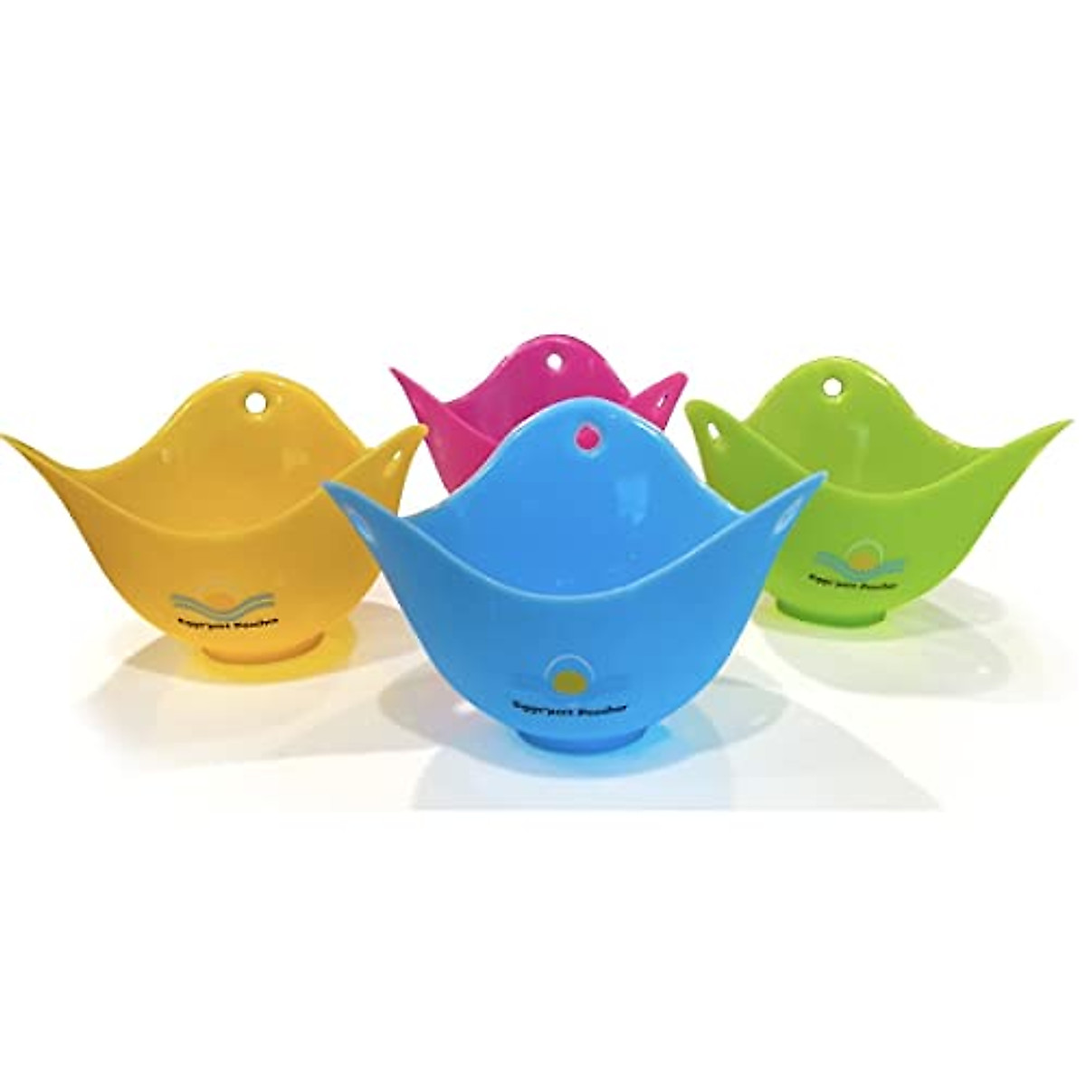 Trenton Gifts Eggs'pert Egg Poacher | Set of 4 | Silicone Egg Poachers for Microwave or Stovetop | BPA Free