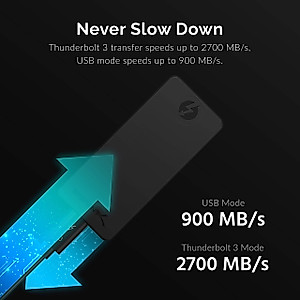 SABRENT Rocket XTRM-Q 2TB USB 3.2 / Thunderbolt 3 External SSD | up to 2700 MB/s in Thunderbolt 3 Mode or up to 900 MB/s in USB 3.2 Mode (SB-XTMQ-2TB)