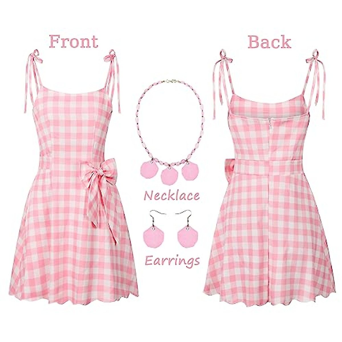 Women Costume Dress Outfit Adult Pink Party Movie Cosplay Halloween Costume with Accessories ZF009M