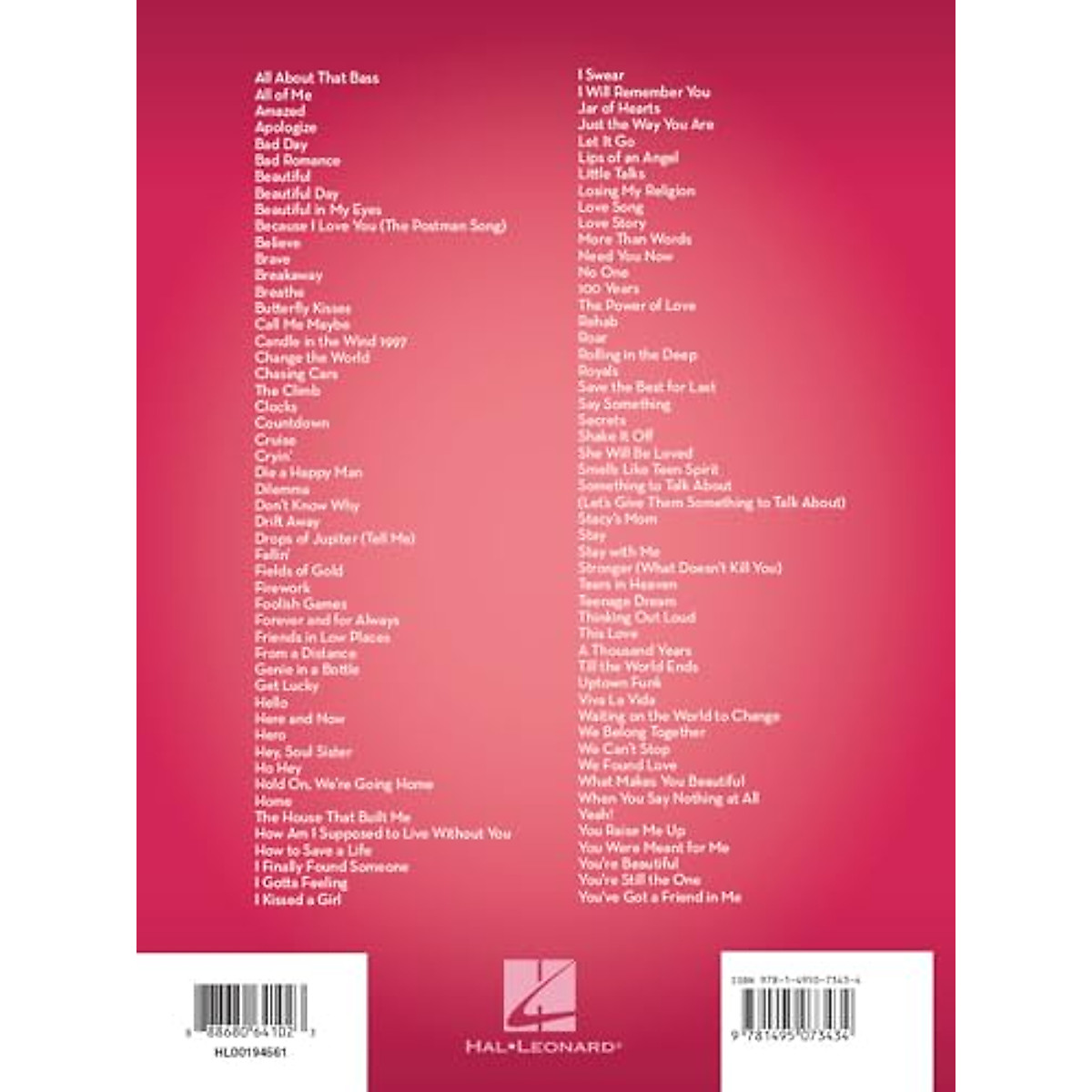 101 Hit Songs: for Cello