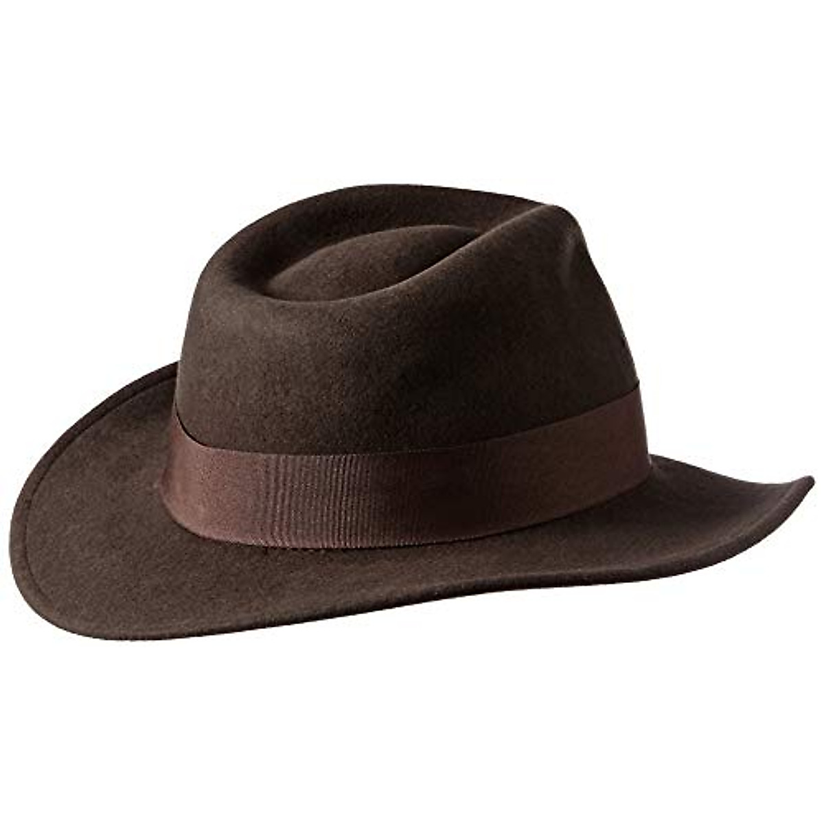Indiana Jones Men's Crushable Wool Felt Fedora Hat, Brown, X-Large