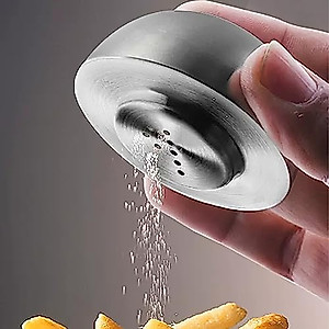 Yardwe Stainless Steel Container Egg Shaped Salt and Pepper Shakers Stainless Steel Shaker Bottles Seasoning Container Empty Condiment Jar for Kitchen Home Bbq Toilet Planter Pot