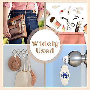 Pinkunn 24 Pcs Vintage Motel Keychain Blank DIY Heat Transfer Keychains Bulk Sublimation Plastic Hotel Backpack Key Tags(Beige)