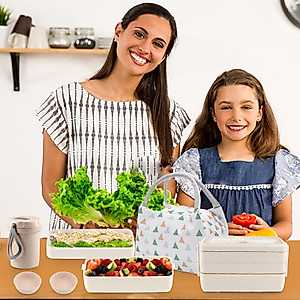 Stackable Bento Box with Lunch Bag, 3 Compartment Japanese Lunch Containers, Wheat Straw, All-in-1 Bento Lunch Box Kit for Adult Meal Prep Lunch Snack by Iteryn