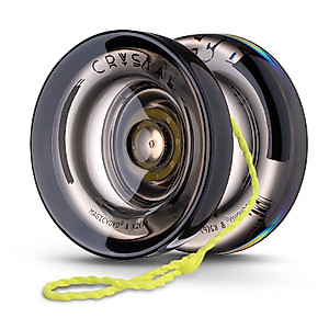 MAGICYOYO K2 Crystal Black Yoyo Professional, Responsive Yoyo for Kids Beginners with Extra Unresponsive Yoyo Bearing, Pro Plastic Trick Yoyo for Adults+12 Yoyo Stings+Bearing Removal Tool+Storage Bag