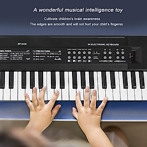 Portable Electronic Organ, Elegant Electronic Keyboard, Mini Electronic Keyboard, 54‑Key Electronic Organ, School for Chidren Home Adult