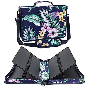 Shulaner 160 Slots Colored Pencil Case Organizer Sinensis Flower Large Capacity Portable Pencil Bag (160-Flower-Blue)