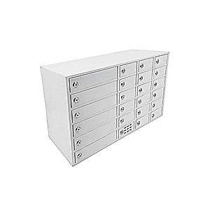 FixtureDisplays® 24-Slot Cellphone USB Charging Station Lockers Assignment Mail Slot Box  24 W x 15 H x 9" D Big (8.2") and Small (4.4") Slots 15255