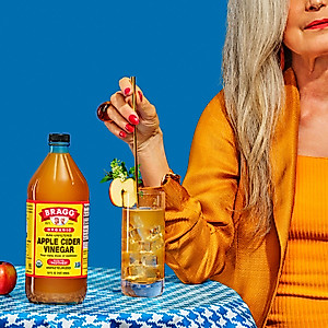 Bragg Organic Apple Cider Vinegar With the Mother– USDA Certified Organic – Raw, Unfiltered All Natural Ingredients, 32 Fl Oz W/Measuring Spoon, 2 Pack