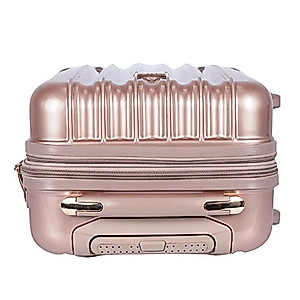 kensie Women's Alma Hardside Spinner Luggage, Expandable, Rose Gold, Carry-On 20-Inch