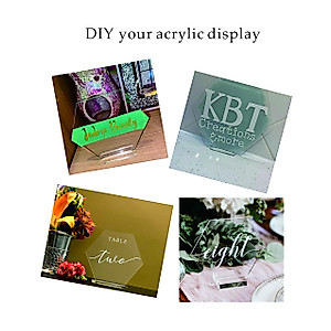 5 Sets Acrylic Blanks Hexagon with Stand,DIY Clear Wedding Signs,Personalized Hand Lettered Table Numbers (2.5'')