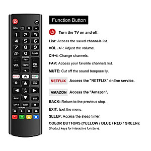 Universal Remote Control AKB75095307 Compatible with All LG LED LCD HDTV UHD 3D 4K Smart TV Models with Black Remote Holder
