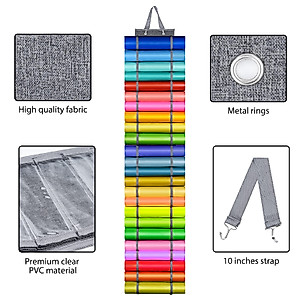TUPARKA Vinyl Roll Holder Craft Vinyl Storage Rack with 2 Hook Craft Storage Organizer 48 Compartments Vinyl Organizers Holder for Door Closet Wall