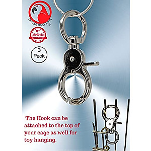 1321 Pack 3 Key, Claw, Feeding, Door, Cage, Lock, Chain, Ring, Bonka Bird Toys, Craft, Clip, Parrot, Hanging, Dog, cat, Parrot, Conure, Accessory, Part
