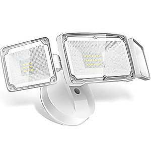 Amico LED Flood Lights Outdoor 3500LM Security Light, 30W Bright Outdoor Flood Light, 5000K Daylight White, IP65 Waterproof 3 Adjustable Heads for Garage, Backyard, Patio, Garden, Porch&Stair(White)