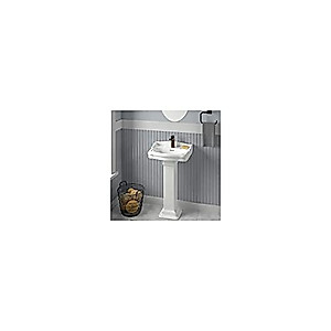 Barclay - 3-874WH Stanford 460 Vitreous China Pedestal Lavatory Sink with 4-Inch Centerset, White