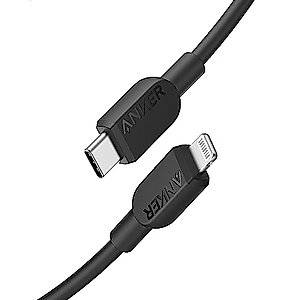 Anker 310 USB C to Lightning Cable (Black, 6ft), MFi Certified, Fast Charging Cable for iPhone 14 Plus 14 14 Pro Max 13 13 Pro 12 11 X XS XR (Charger Not Included)