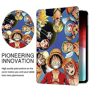 Cool Anime Black Case for iPad Air 3 Case 10.5 Inch (3rd Gen) 2019, Japanese Manga Character Fun Cartoon Pattern Leather Stand Folio Cover, Soft TPU Protective for Teens Girls Women Boys