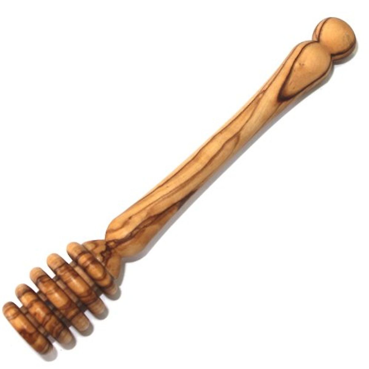 Handcrafted olive wood honey dipper (length 6") - Asfour Outlet Trademark