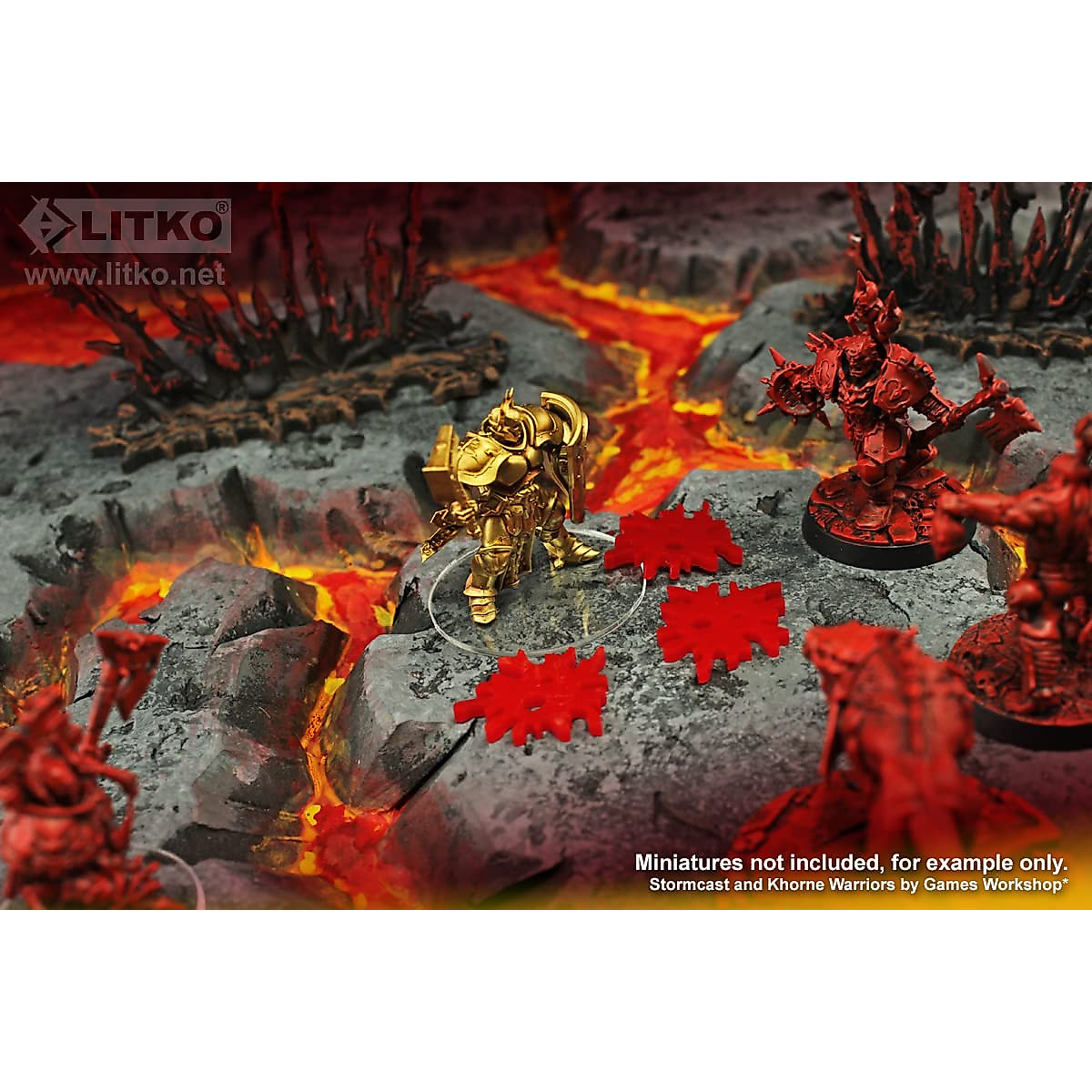 LITKO Blood Splat Tokens | Splatter | Alien | Orc | Casualty | Health | Wound | Pack of 5 |