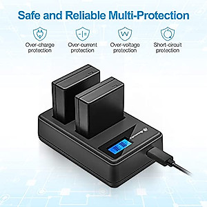 Powerextra 2 Pack DMW-BLG10 Battery and Dual USB Charger for Panasonic DC-G100, DC-ZS80, DC-GX9, DC-LX100 II, DC-ZS200, DC-ZS70, DMC-GX80, DMC-GX85, DMC-ZS60, DMC-ZS100, DMC-GF6, DMC-GX7K, DMC-LX100K