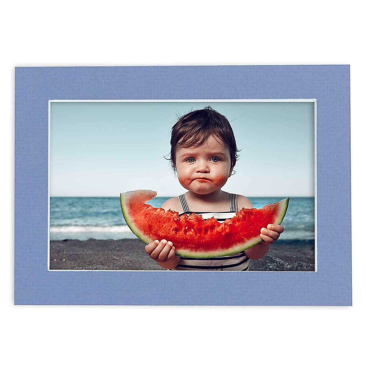 12x18 Mat Bevel Cut for 11x17 Photos - Acid Free Brittany Blue Precut Matboard with Backing Board and Crystal Clear, Self Seal Photo Mat Bag - for Pictures, Photos, Framing - 4-ply Thickness