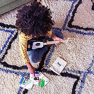 Loog Mini Acoustic kids Guitar for Beginners 3-strings Ages 3+ Learning app and lessons included Black