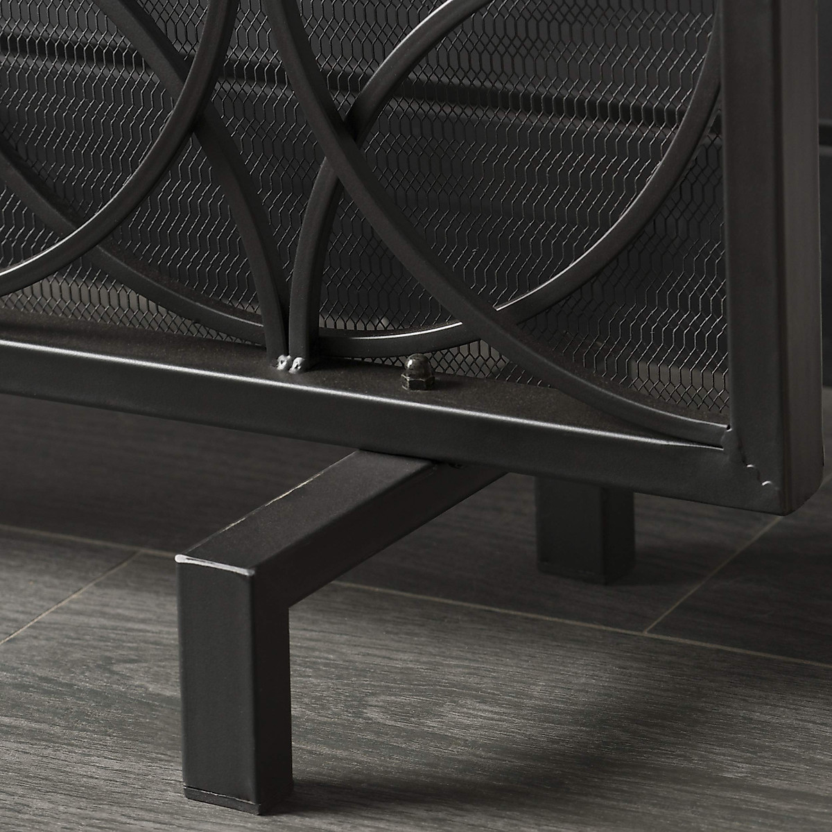 Christopher Knight Home Valeno Single Panel Iron Fireplace Screen, Black