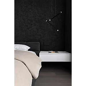 Yasinet Peel and Stick Wallpaper Black Removable Wallpaper Modern Black Embossed Thicken Self Adhesive Black Textured Contact Paper for Cabinets Walls Waterproof Vinyl Roll 78.7"x 15.7"