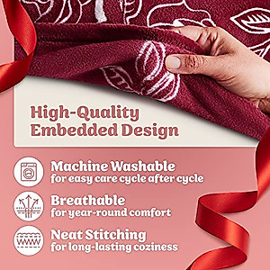 Gifts for Girlfriend Blanket, Romantic Gifts for Her, To My Girlfriend Gift Ideas, Birthday Gifts for Girlfriend From Boyfriend, Girlfriend Gifts, GF BF Presents, Throw Blanket 65” x 50” (Merlot Red)