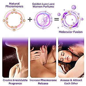 NSRA 100ml France Golden Lure Lace Women Perfume, Pheromone Perfume for Women Attract Men, Golden Lure Cologne Golden Lure Pheromone Perfume Spray (Purple)