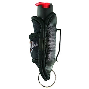 Personal Saver Compact Pepper Spray Keychain with LED Light - Maximum Police Strength OC Spray 12 ft Range with Safety Flip - Women w/Purse-Belt Clip