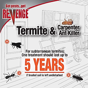 Revenge Termite & Carpenter Ant Killer Spray, 16 oz Concentrate, Long Lasting Pesticide for Indoors and Outdoors (Pack of 2)