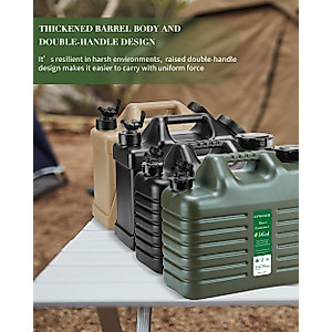 UPWOIGH 5 Gallon Water Jug, Camping Water Container, Truly No Leakage Water Storage, Large Military Green Water Tank,BPA Free Portable Emergency Overlanding Gear for Outdoors Hiking