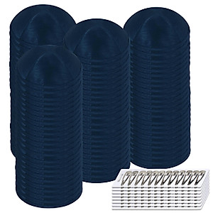 Zion Judaica Deluxe Raw Silk Kippahs with Imprinting for Events Customizable Yamakas for Weddings Silk Noil Yarmulkes with Imprintable Text (96 Pack Imprinted, Navy Blue)