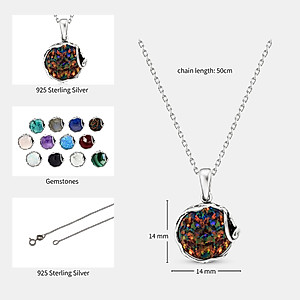 925 Sterling Silver Black Fire Opal Vintage Style Large Pendant; Libra October Birthstone; Dainty Black Stone Pendant; Handmade Antique Style Black Opal Necklace For Classy Women