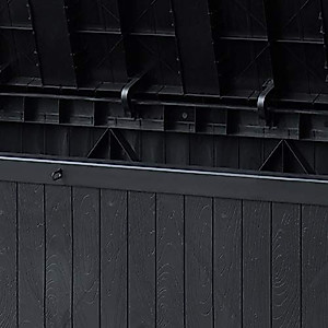 SUNVIVI OUTDOOR 120 Gallon Large Deck Box, Patio Storage Container Box, Resin Outdoor Box for Patio (Black)