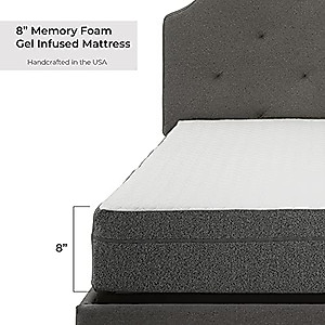 Blissful Nights - Twin XL Mattress - Firm 8" Cool Gel Memory Foam with Patented Edge Support and Cooling Air Channel Base - CertiPUR-US Certified Foams