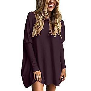 Stretch Tee Shirts Women Oversized T Shirts for Women Tunic Tops to Wear with Leggings Long Sleeve Fall Sweaters Dressy