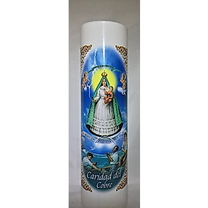 Our Lady of Charity of Cobre| Caridad del Cobre | LED Flameless Prayer Candle with Automatic Timer | English & Spanish | 7-Day Novena Candlelight Vigils | Catholic Religious Gifts