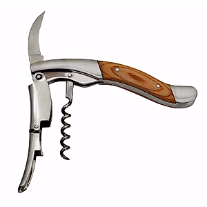 Legnoart Ghemme Grand Crue Stainless Steel Sommelier Corkscrew with Stamina Wood Handle