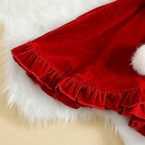 YOKJZJD Toddler Baby Girl Christmas Outfits Velvet Hooded Poncho Red Cape Cloak Coat Jacket (Red, 2-3 Years)