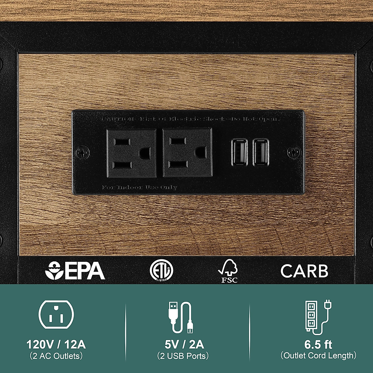 Yoobure End Table with Charging Station, Flip Top Side Table with USB Ports and Outlets, Sofa Couch Table Bedside Table for Living Room Bedroom, Narrow Nightstand with Storage Shelves for Small Space