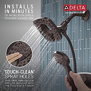 Delta Faucet-4-Spray In2ition Dual Shower Head with Handheld Spray, Oil Rubbed Bronze Shower Head with Hose, Showerheads & Handheld Showers, Handheld Shower Heads, Venetian Bronze 58498-RB
