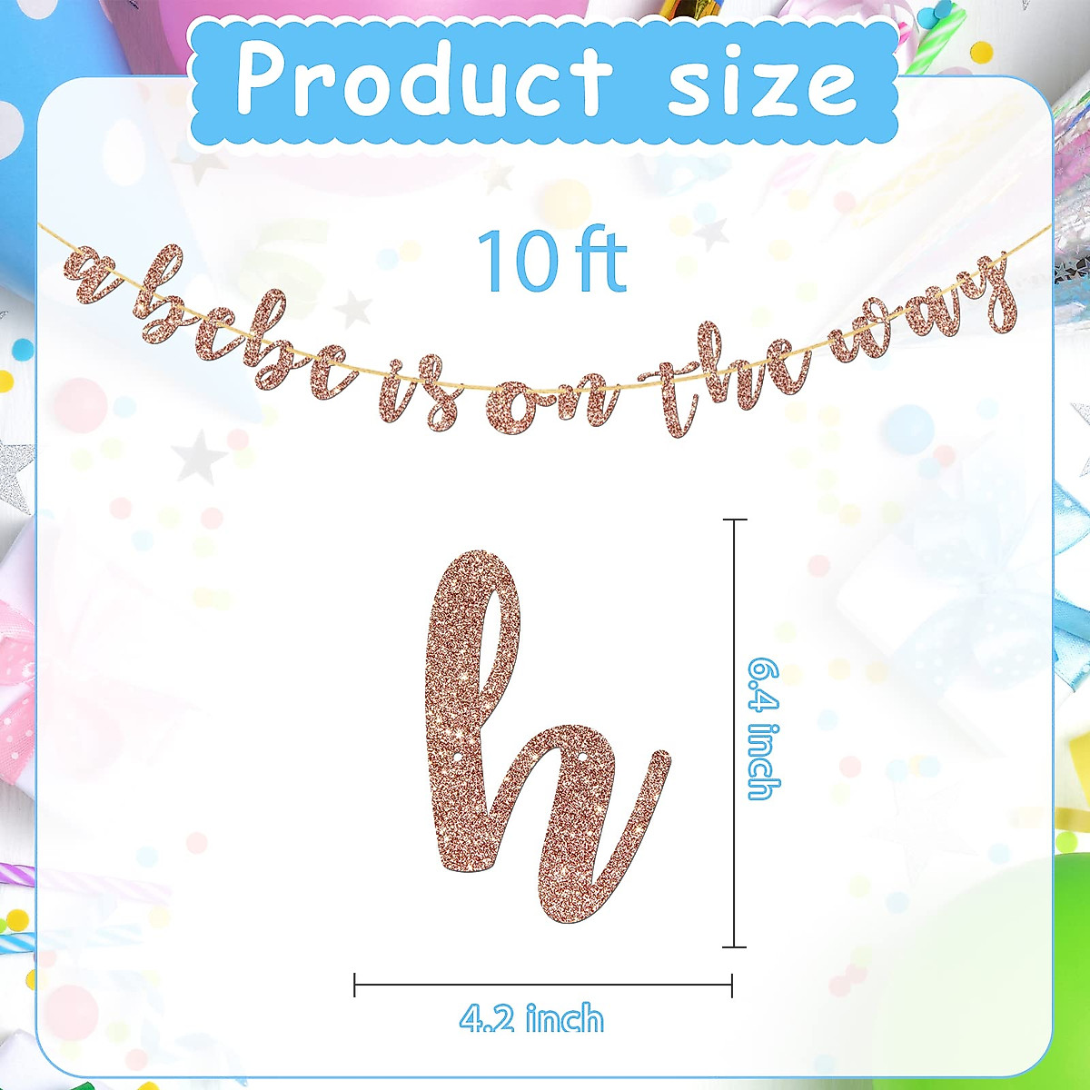 Halodete A Bebe is on the Way Banner, Pregnancy Announcement, Baby Shower, French Welcome Baby Party Decorations Rose Gold Glitter