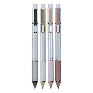 TUL Retractable Gel Pens, Medium Point, 0.7 mm, Pearl White Barrel, Black Ink, 12-Pack + 4 TUL Gel Pen Refills Bundle