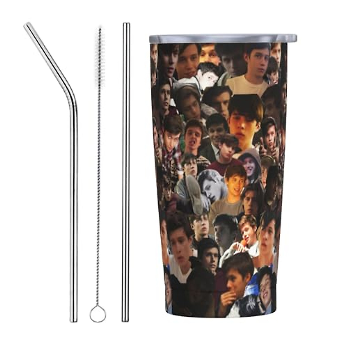 OAEWRE Nick Actors Robinson Stainless Steel Mug Insulated Tumbler Coffee Mugs with Lids and Straw Double Wall Vacuum Cup 20oz